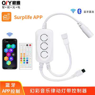 IR44键蓝牙幻彩WS2811/2812跑马流水智能声控七彩灯带WiFi控制器