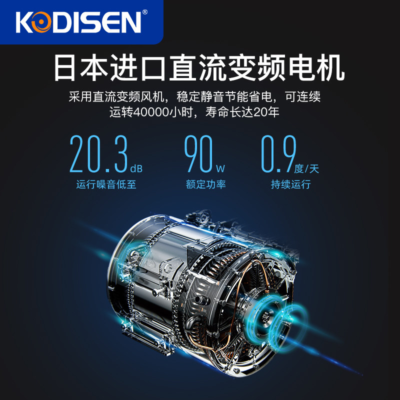 KODISEN中央室内新风系统家用静音全热交换器新风机换气PM2.5净化