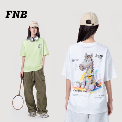 美国FNB潮牌卡通印花宽松短袖T恤