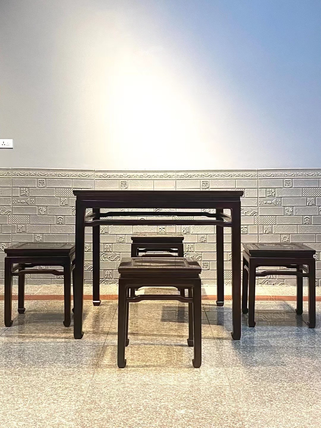 明式红木家具大红酸枝方桌椅中式休闲四方桌棋牌桌正方形茶桌老料