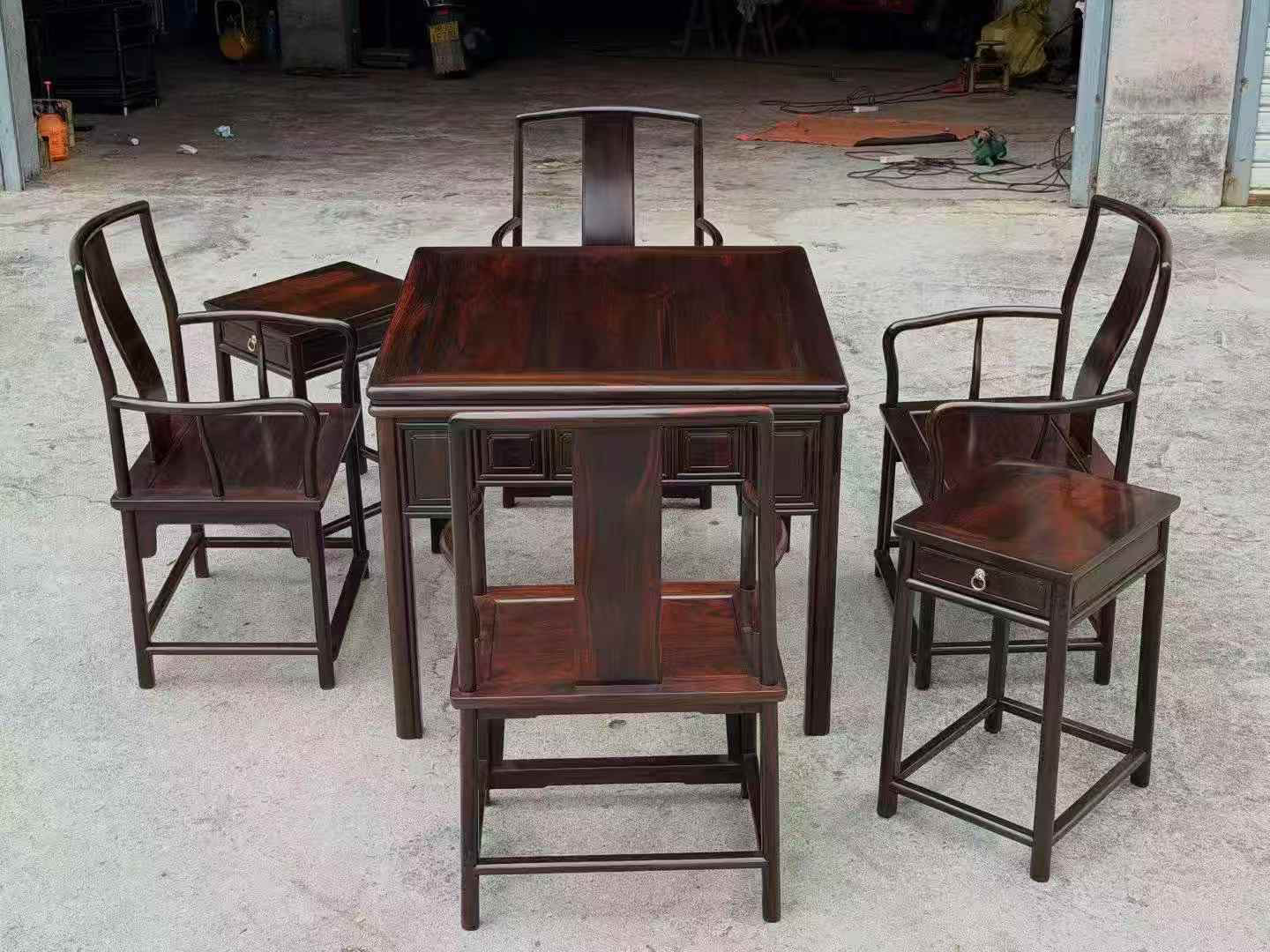 红木家具大红酸枝麻将桌七件套交趾黄檀全自动过山车餐桌两用无补