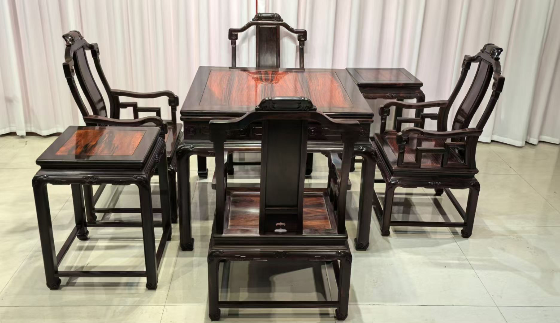 红木家具大红酸枝麻将桌餐桌两用交趾黄檀中式休闲棋牌桌机麻老料