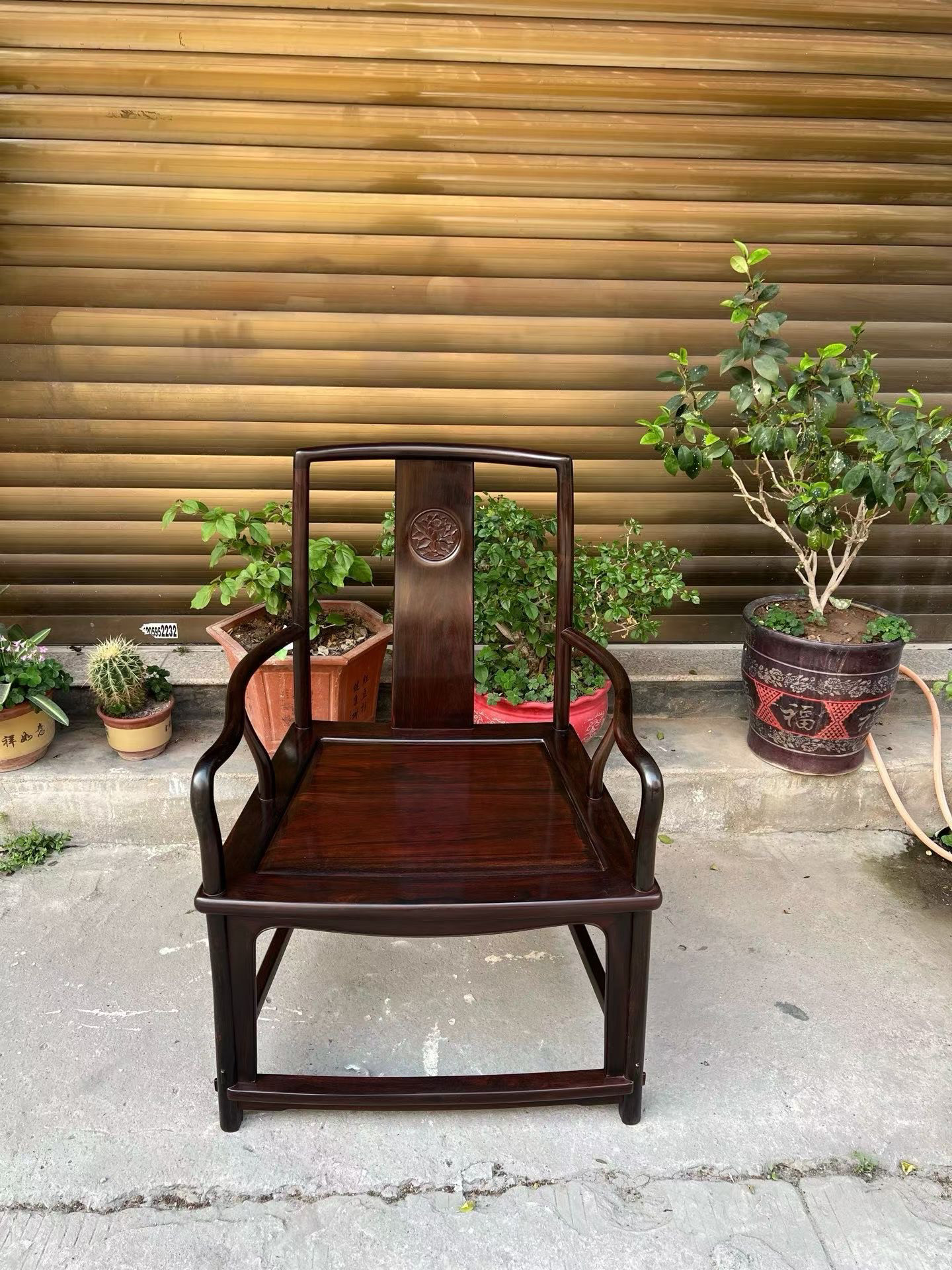 明式红木家具老挝大红酸枝头把交椅交趾黄檀无补扇形南官帽椅老料