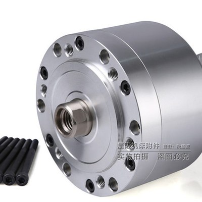 常州产中实回转油缸液压卡盘三爪旋转RH-125螺纹M24后锁短型RK-N