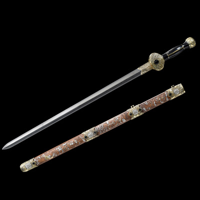 龙泉市刀剑陨铁八仙剑夹钢一体