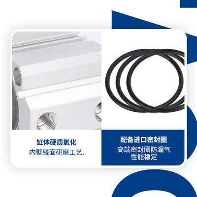 薄型三轴三杆气缸带导杆TACQ12/16/20/25/32/40/50*63-80X10X15