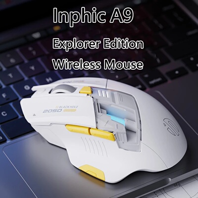 Inphic A9 Explorer Wireless Gaming Mouse 500mA Battery Leve