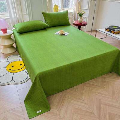 麻加厚老粗1195559布床单单单件亚棉麻件非被单三套宿舍人学生绿
