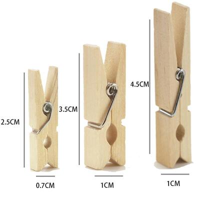 供应多种尺寸原木色夹子 DIY手工装饰照片夹100个装本色小木夹