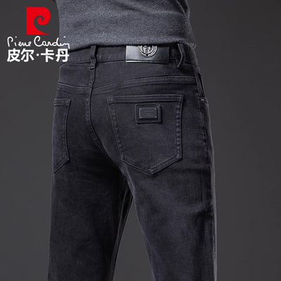 皮尔卡丹春夏季修身直筒牛仔裤