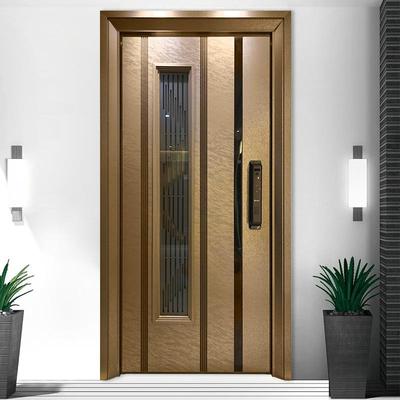 034锈KLK钢韩式入户门子母双开门中门防盗别门家用通风门墅大不门