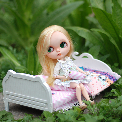 6分BJD小布blythe/怪高可儿azone娃屋小家具床品DIY小猫床材料包