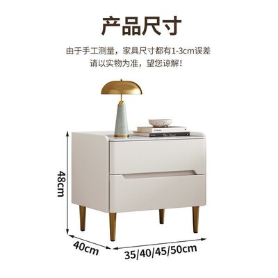 5EGh6b2W木床头柜型约现代家用卧室轻奢皮实简质新款岩板收纳小床