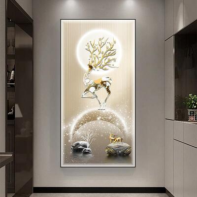 轻奢入画户门玄关ysj22061装饰版走廊LED灯画现代简竖约鹿大气福
