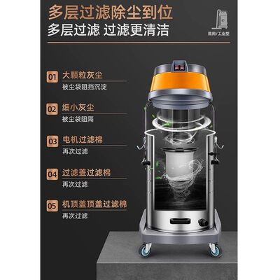洁霸BF502工业吸尘器强力大吸力洗车店干湿两用酒店大功率吸水机