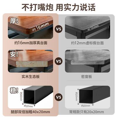 实电脑桌台办公桌卧室简学生家用写字书桌电竞桌易桌子式木工HQT