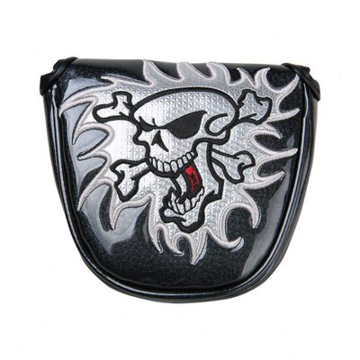 尔夫推杆套亮面骷髅头半圆球杆套Mallet putter cover杆头套