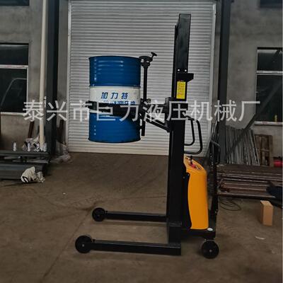 电动卸60°转圆桶车料倾斜车液压油倒桶车搬QOX运翻车装车抱箍叉
