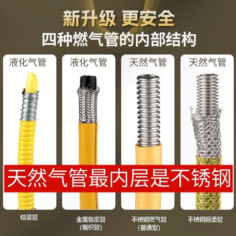 圣杰304不锈钢然气燃管3C认证天燃气连接用波纹软管灶具管防爆管