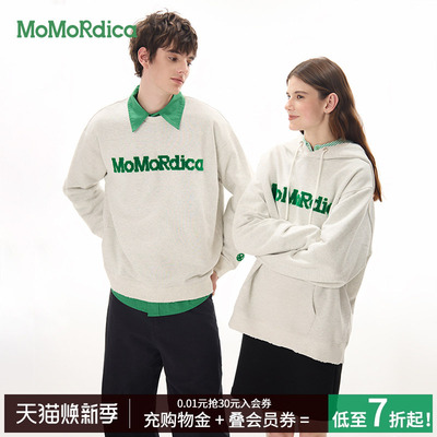 Momordica刺绣棉宽松卫衣上衣