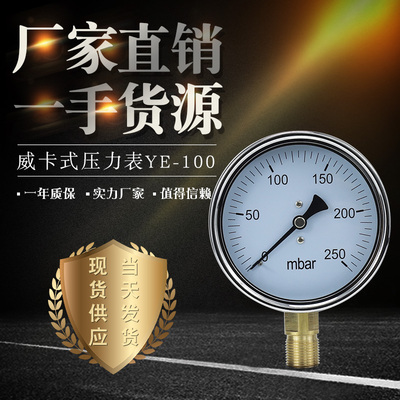 MBAR 膜盒压力表 微压力表 YE-100 250MBAR 500MBAR 600MBAR