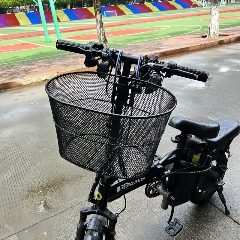锂电车金属挂篮超大自行车前筐折叠车挂钩筐电动车铁质菜篮宠物筐