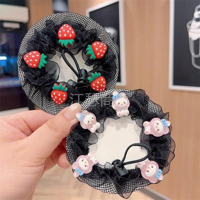 极速儿童舞蹈检定考试盘发网网兜女童隐K形发网头花夏天盘发神器