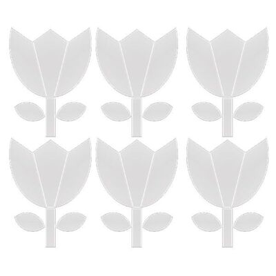 极速6pcs Quilting Templatesx Tulip Pattern Compact Transpare