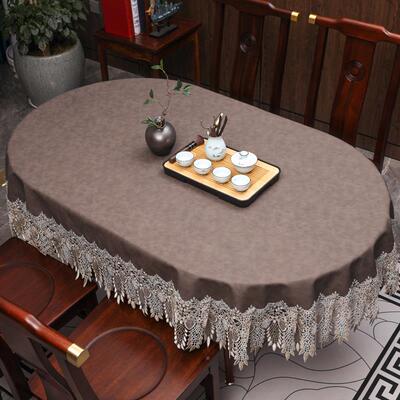 YZ桌布椭8圆餐形桌简布防水防油免洗现代约72206可折叠新款伸缩桌