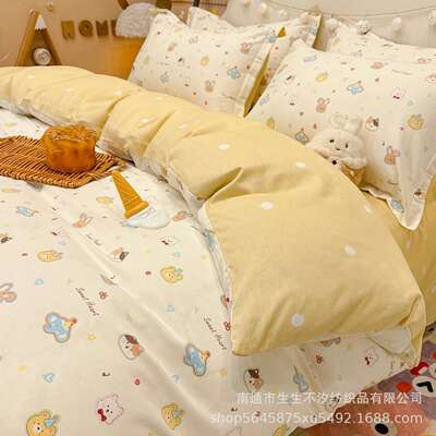 纯棉被0套单件冬579季00全棉学宿舍单人150生x20x2301被罩儿童三