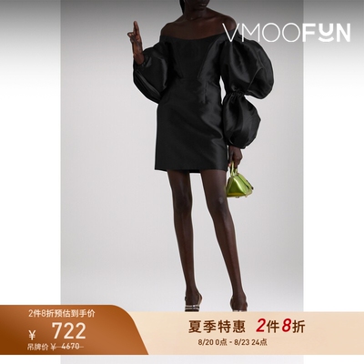 【2件8折】Solace London 春夏女一字肩缎面连衣裙晚礼服