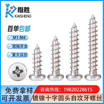 PA十字圆头自攻螺丝 十字盘头自攻钉 微型螺丝m2m3m4 自攻丝 货源