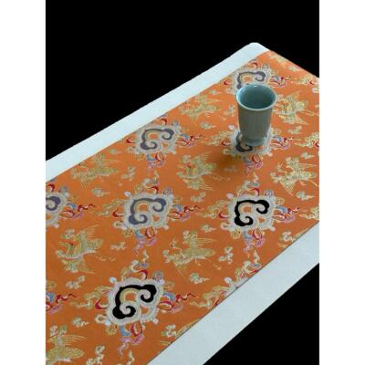 如意云和图案茶垫覆古新中国茶几桌布典雅可及豪华双面织物桌轮