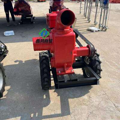 6寸水冷柴油吸泵拖动车款MOR15马力柴油带动两轮拖机车移方便水自