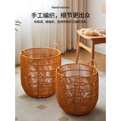 仿藤脏衣筐18293篓藤脏用衣服收纳脏家编衣篮酒店毛巾收纳筐防水
