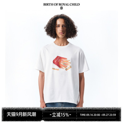 BIRTH OF ROYAL CHILD.BORC 薯条烫钻TEE纯棉透气宽松廓形裁剪
