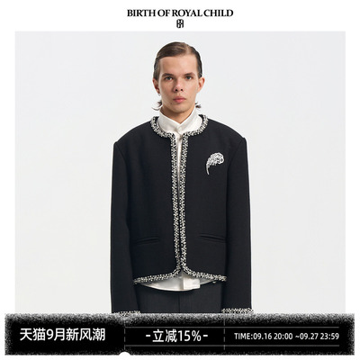 BIRTH OF ROYAL CHILD.BORC 【阿信同款】珍珠羽毛夹克万针刺绣