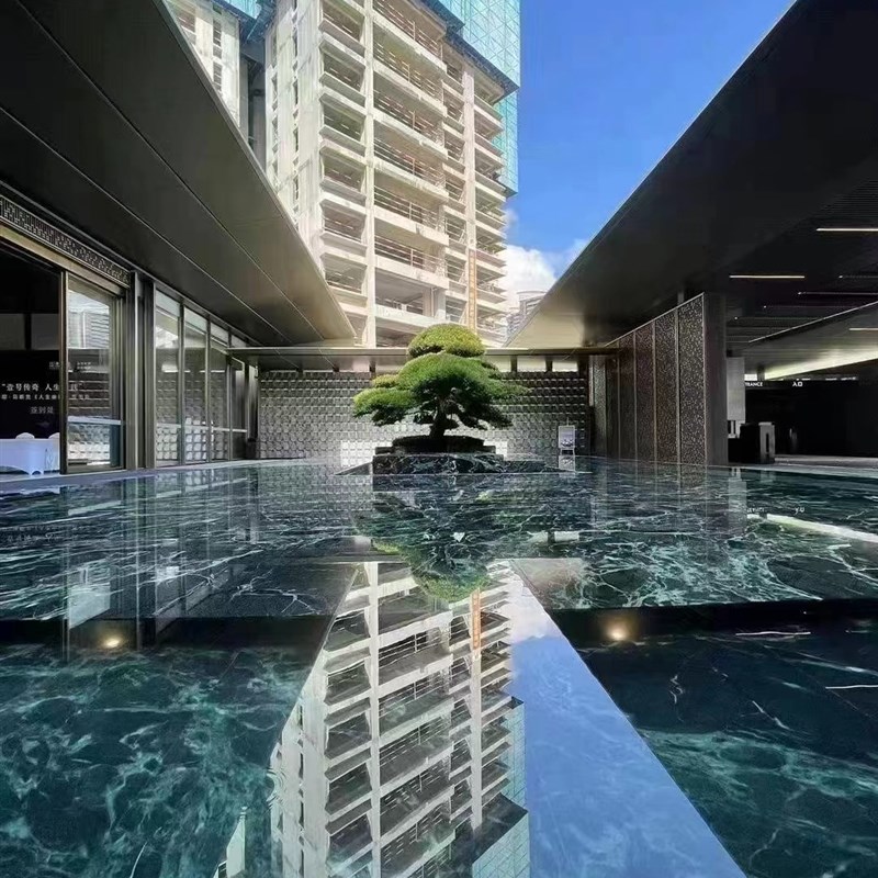 中国黑金砂水池光面仿石材PC砖6001200仿奢石水景18厚生态地铺石