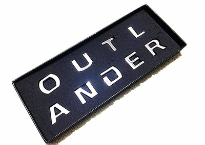 适应于欧蓝德引擎盖字标OUTLANDER改装车贴 金属英文字母贴装饰贴