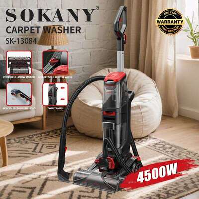 跨境SOKANY13084洗地机家用4500W强劲洗地毯机8米有线地板清洗机