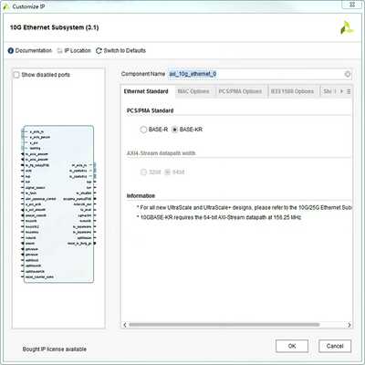 10G Ethernet Subsystem axi_10g（gg设备）