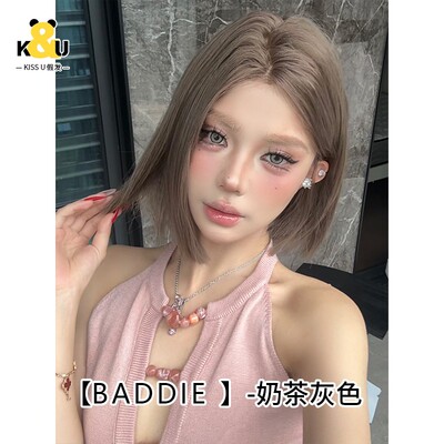 KuKu公主假发-【Baddie-精修版】前额蕾丝手织混血一刀切短发全头