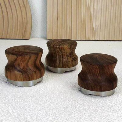 花梨木51mm三叶304不锈钢布粉器压粉53意式咖啡器具58套装布粉器
