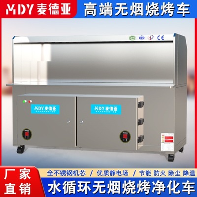 无烟烧烤车 商用免清洗水电复合双过滤平吸环保净化车 烧烤净化车