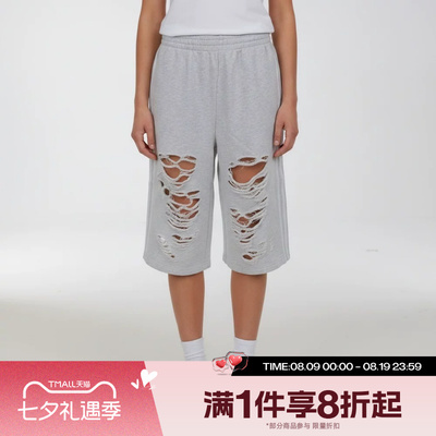滔搏adidas阿迪达斯三叶草女子运动休闲舒适时尚针织中裤LC6461