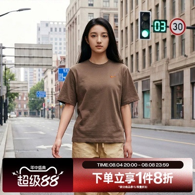 滔搏NIKE耐克女子背部图案运动休闲宽松短袖T恤IR7589-214