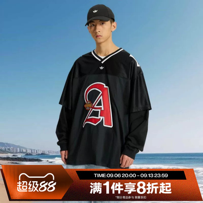滔搏adidas阿迪达斯三叶草男子运动舒适宽松休闲长袖T恤KS5328