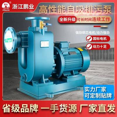 ZW自吸式污水泵抽粪家用380V三相无堵塞离心泵大流量高扬程水泵