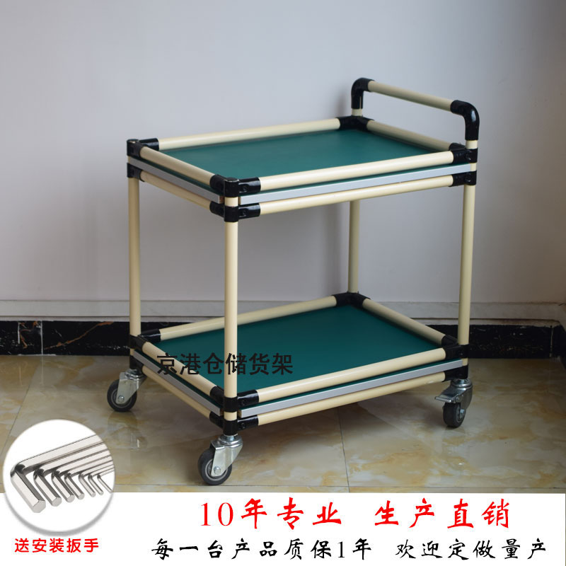车间防静电周转车复合管线棒精益管货架流水线物料架手推车工作台