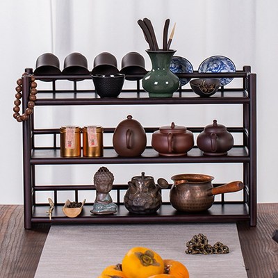 茶杯架子茶具茶器小型置物架收纳架茶桌紫砂O壶摆放架桌面上博古